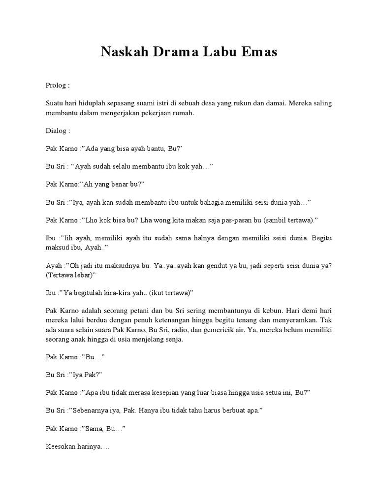 Naskah Drama Labu Emas | PDF