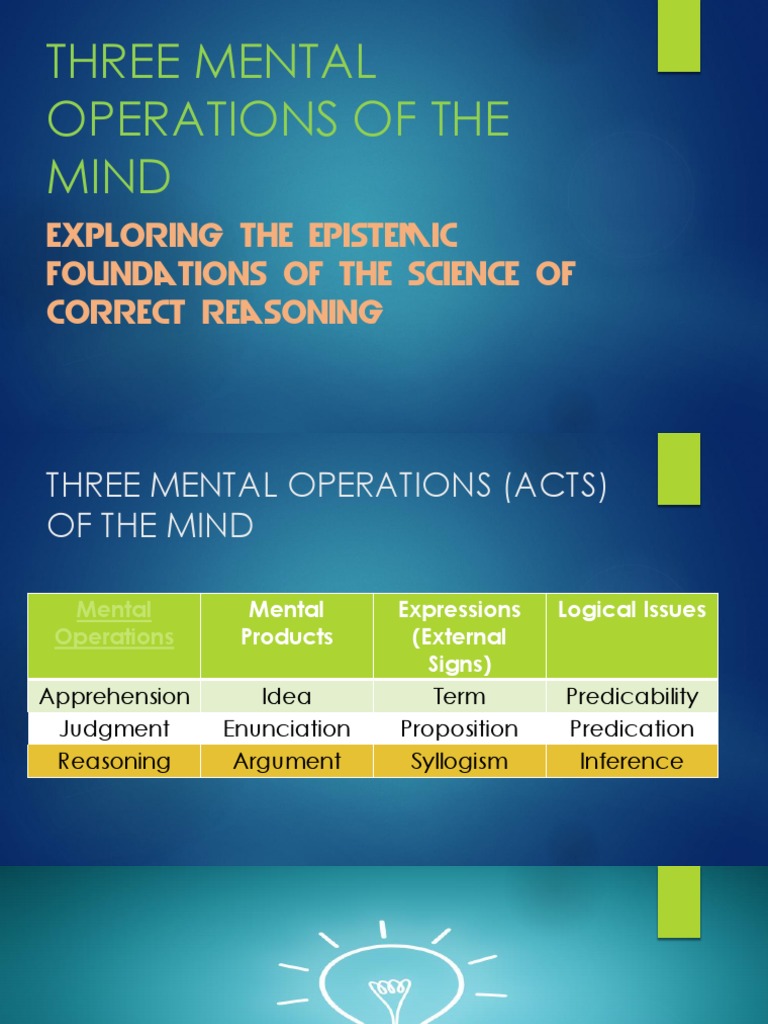 Three Mental Operations of The Mind Overview | PDF | Logic | Mind
