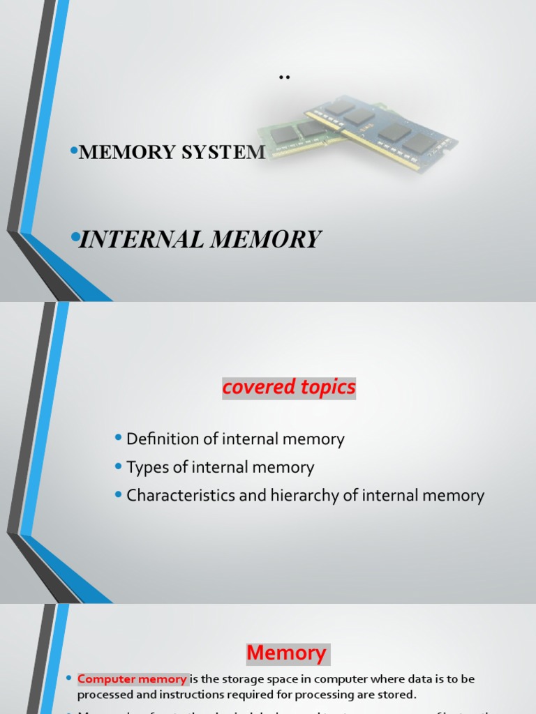Internal Memory Ch1 Pdf Random Access Memory Read Only Memory