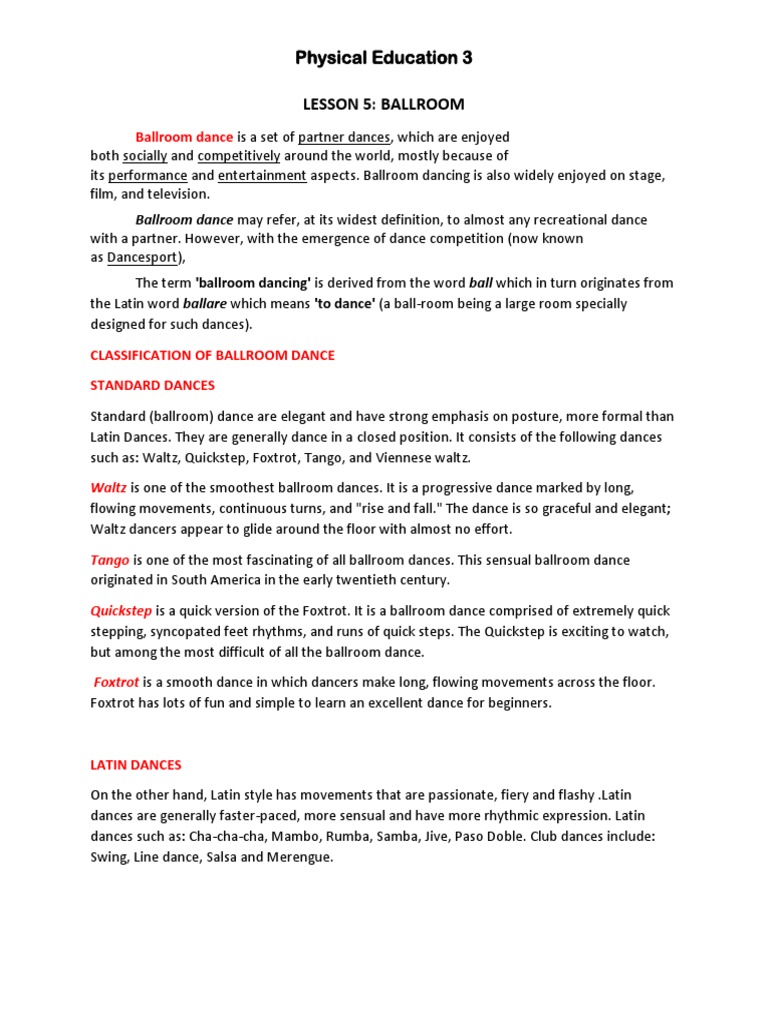 G12 Pointers Lesson 5 8 | PDF | Ballroom Dance | Cheerleading