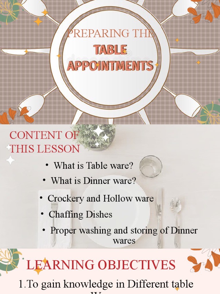 3.1 Table Ware and Dinner Ware | Download Free PDF | Tableware | Cuisine