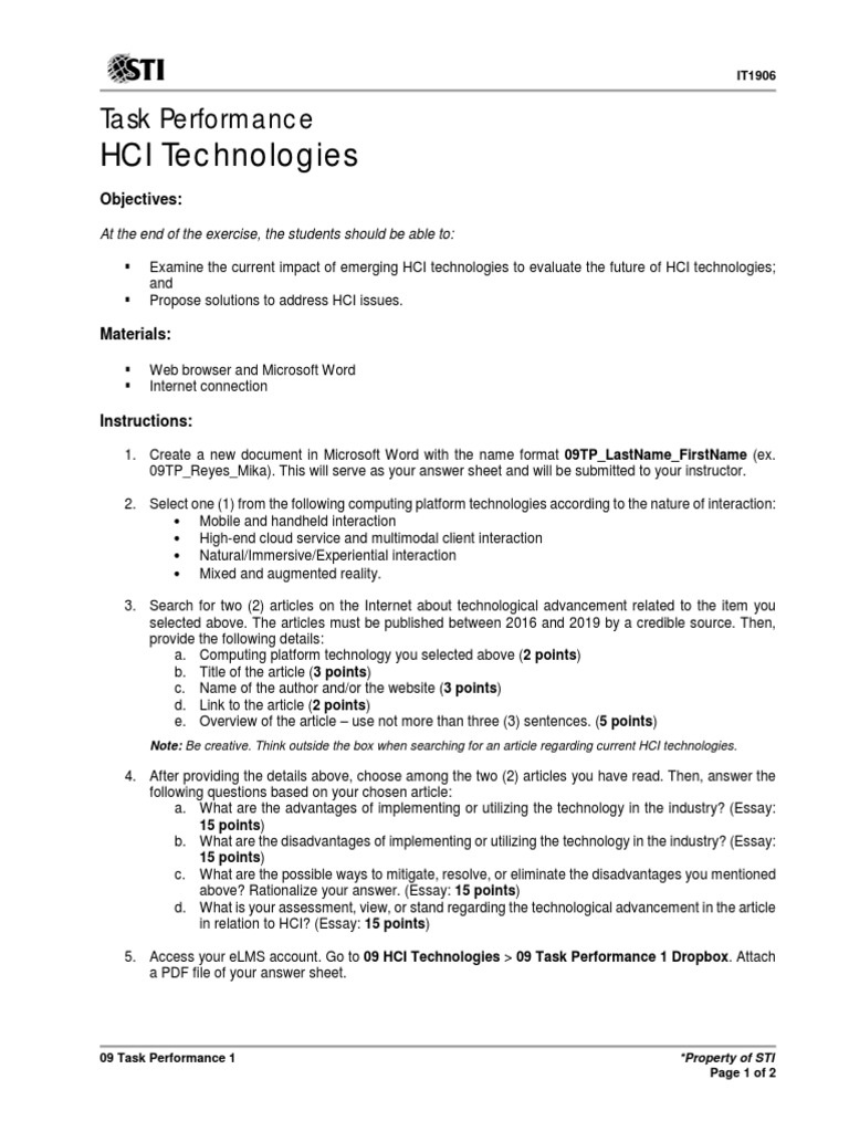 09 Task Performance 1 | PDF
