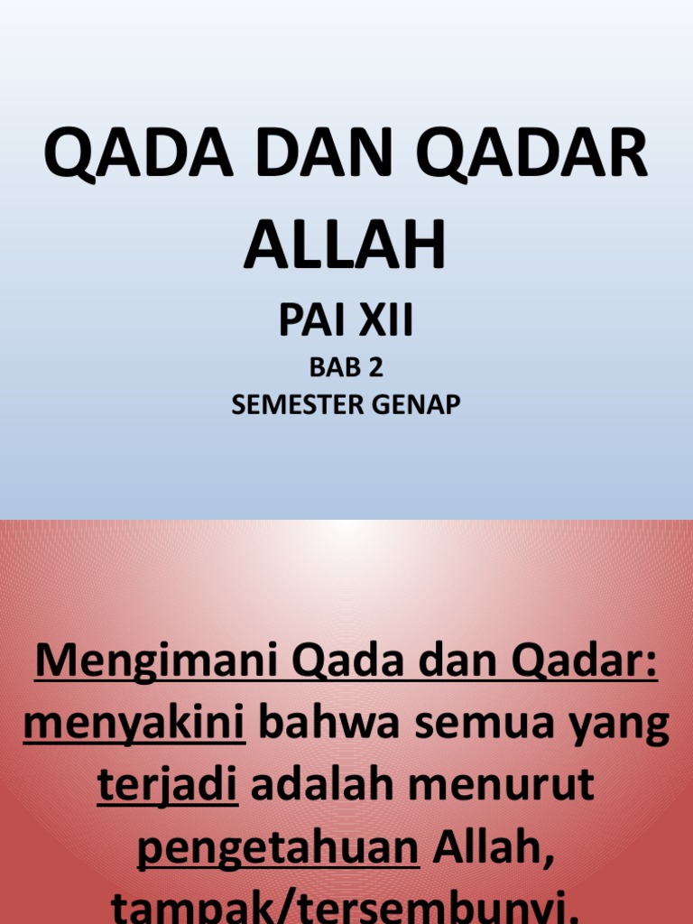 Qada Dan Qadar Allah | PDF