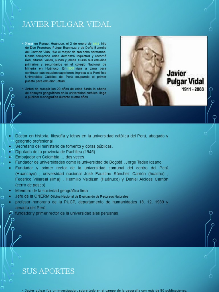 Javier Pulgar Vidal: Nació | PDF | Perú | Universidad