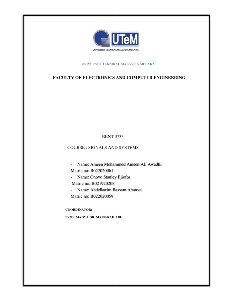 Signal and Sys Assignment | PDF | Fourier Transform | Spectral Density