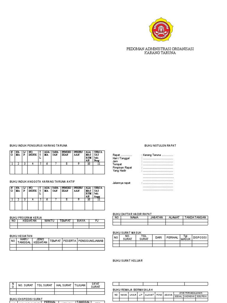 Pedoman Administrasi Organisasi | PDF