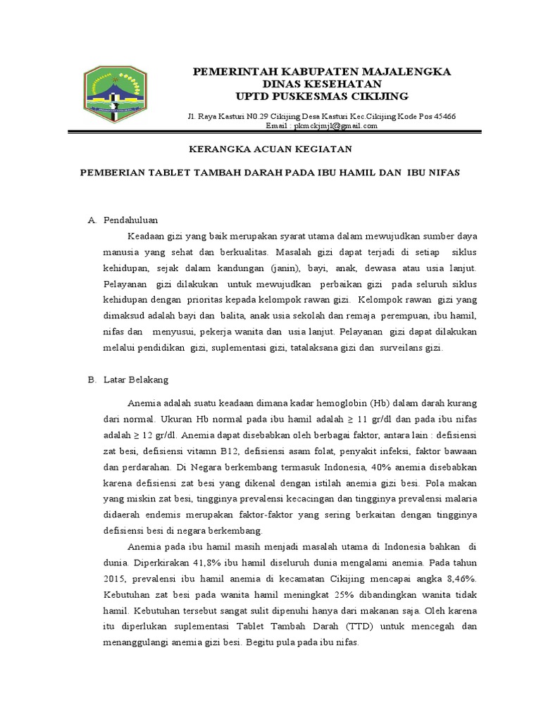 Kak Pemberian TTD Bumil Dan Bufas. | PDF