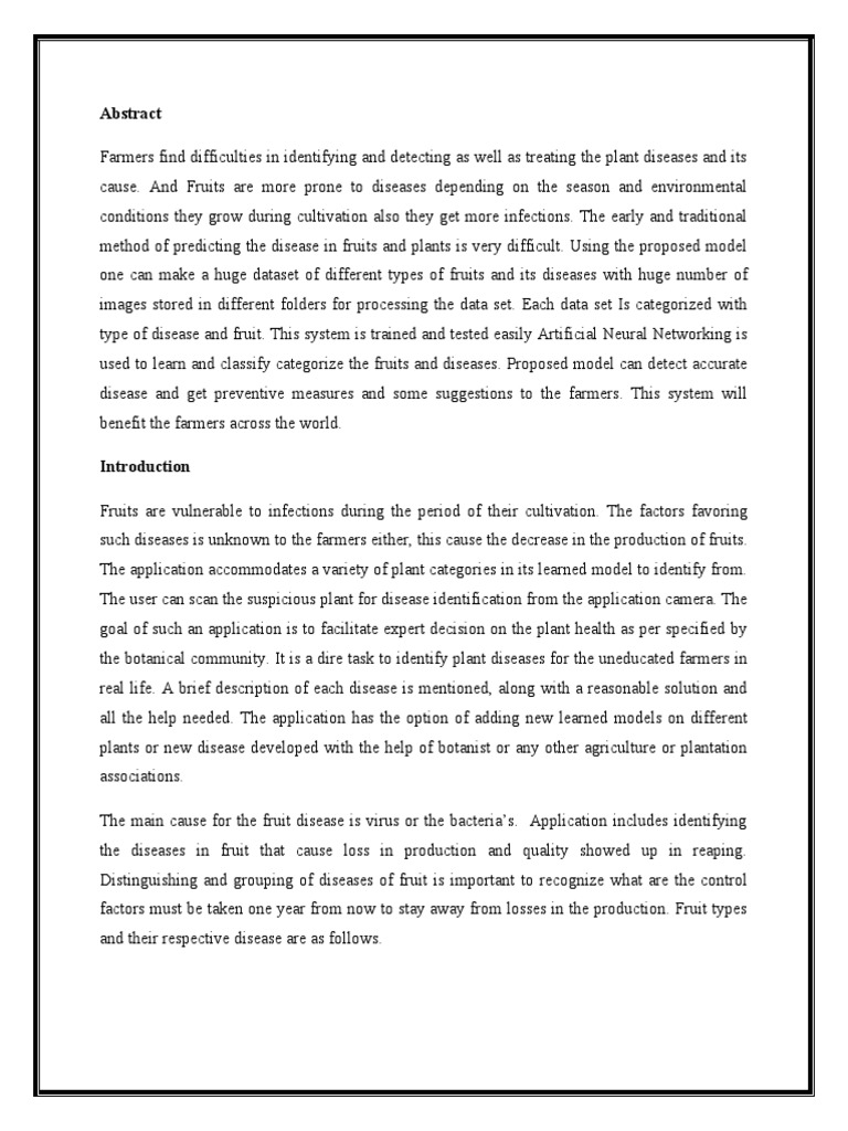 Crop Disease Detection System | PDF | Agriculture | Deep Learning