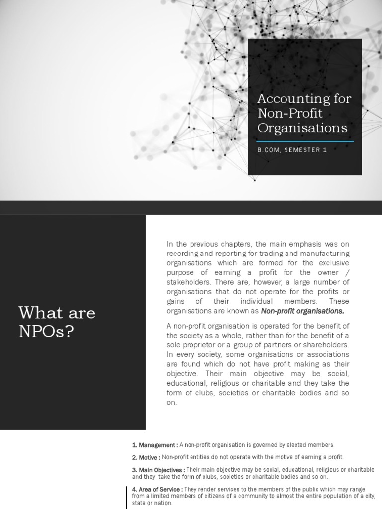 Accounting For Non-Profit Organisations Concepts and Basics | PDF ...