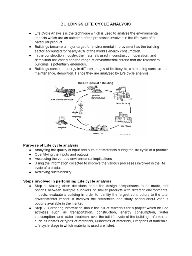 Building Life Cycle Analysis Guide | PDF