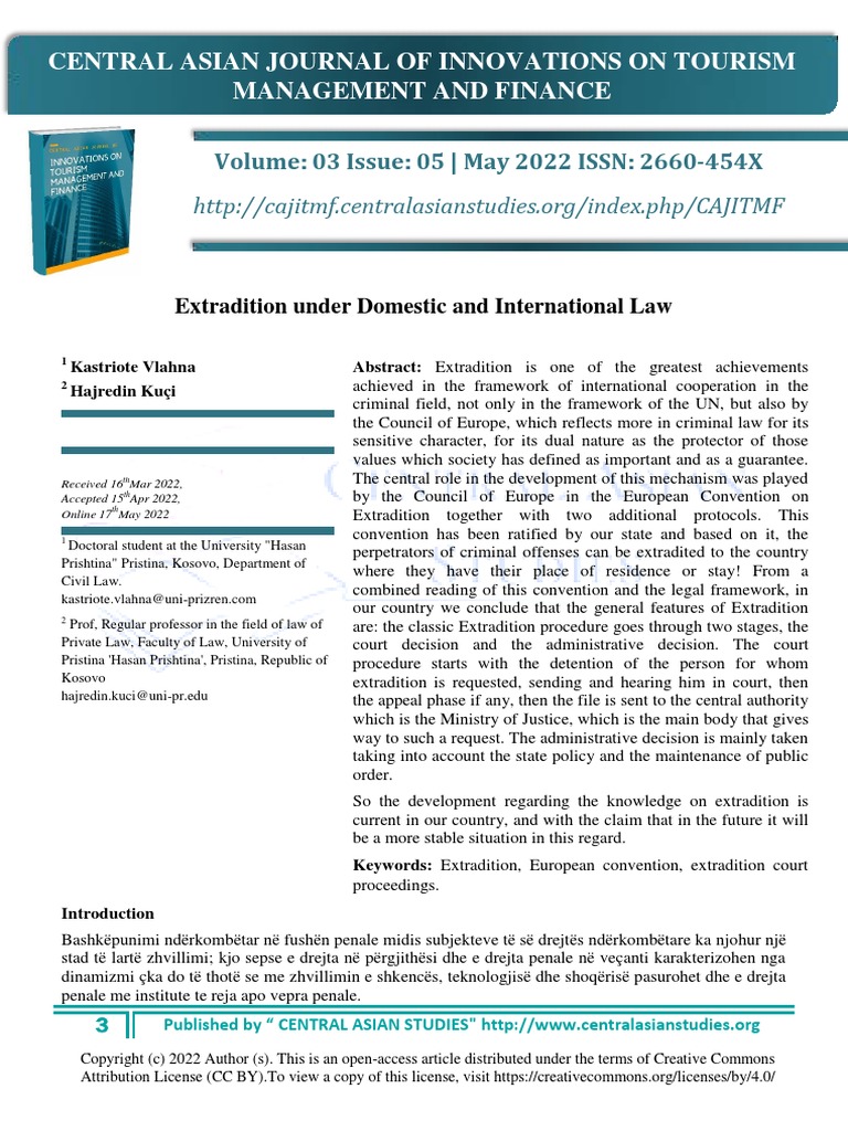 Extradition Under Domestic and International Law | PDF | Government | Ethical Principles