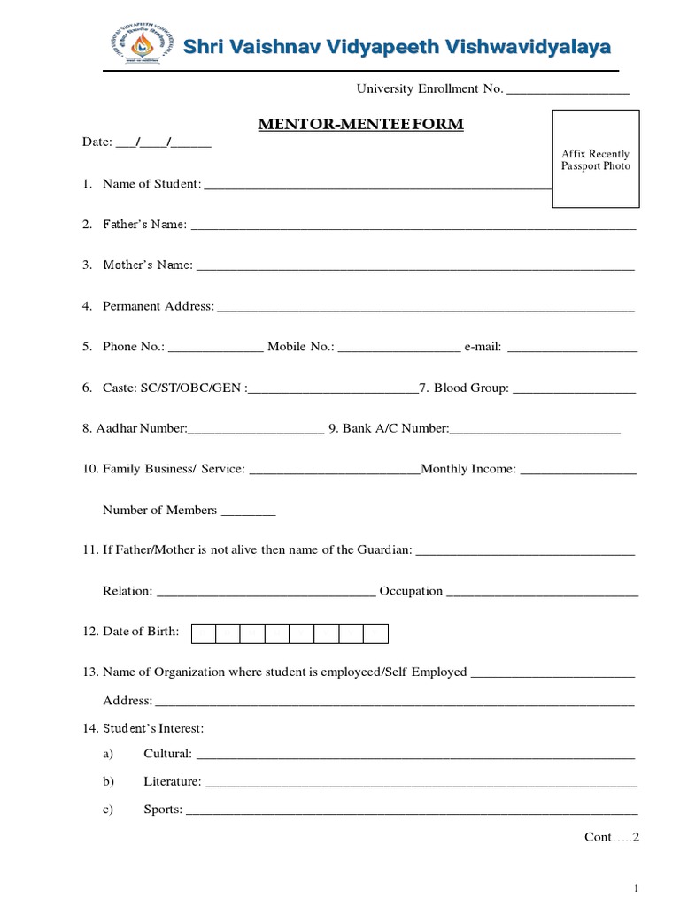 Mentor-Mentee Format | PDF