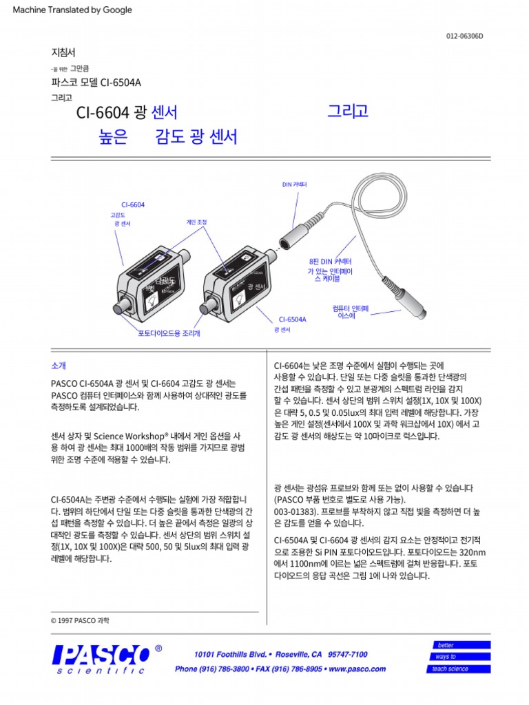 Light Sensor Manual CI 6504A 6604 | PDF