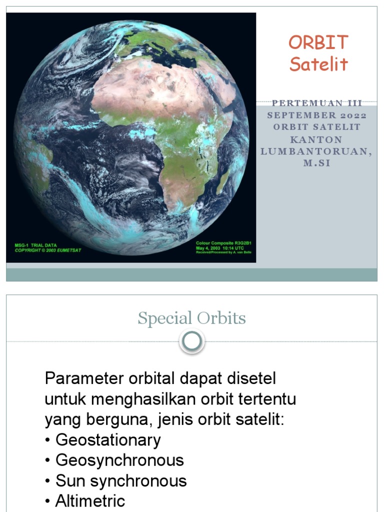 Orbit Satellite Cuaca Pertemuan 3 | PDF