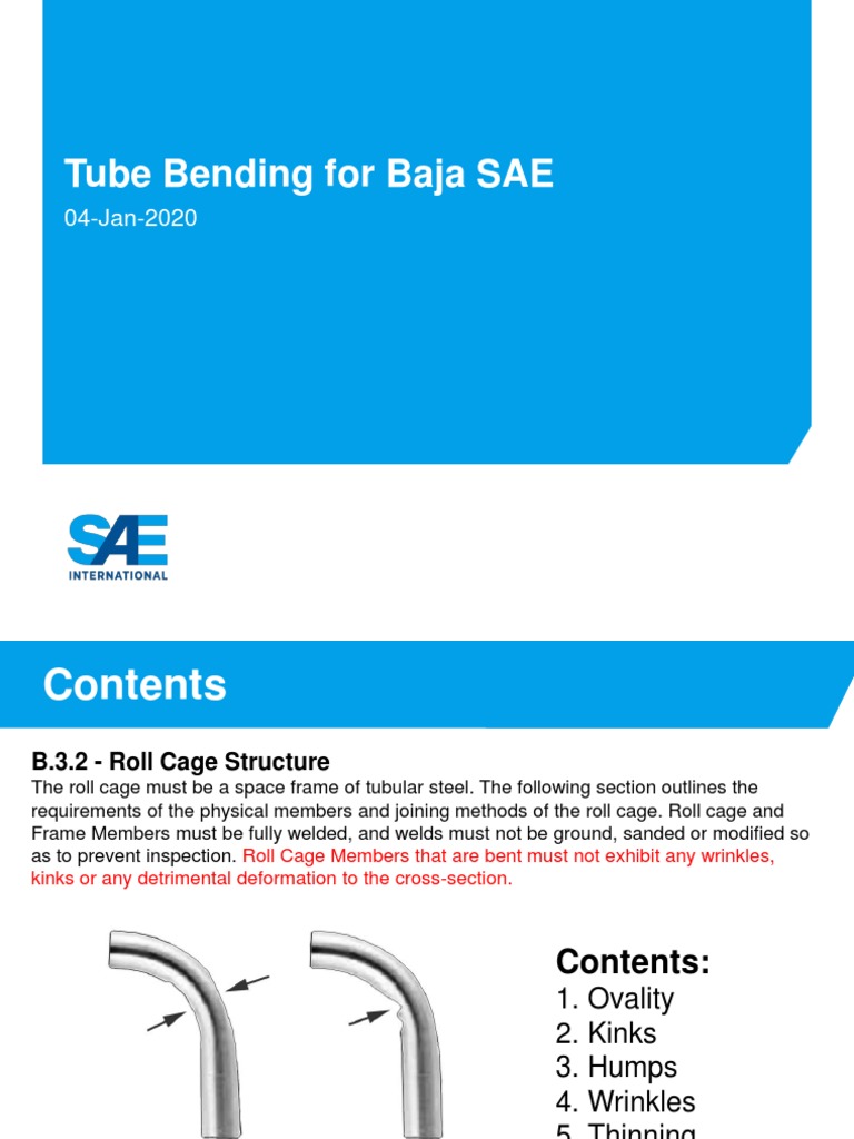 Guidance On Tube Bending Defects For Baja SAE | PDF | Pipe (Fluid Conveyance) | Bending
