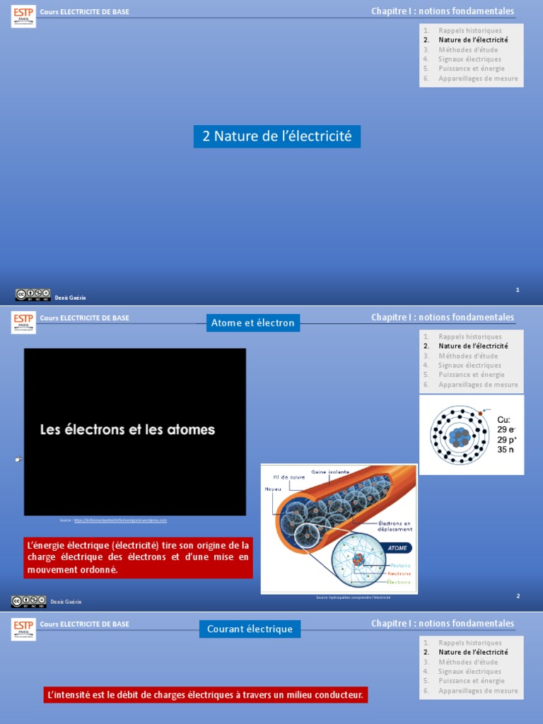 Cours d'électricité : notions fondamentales | PDF | Sciences et ...
