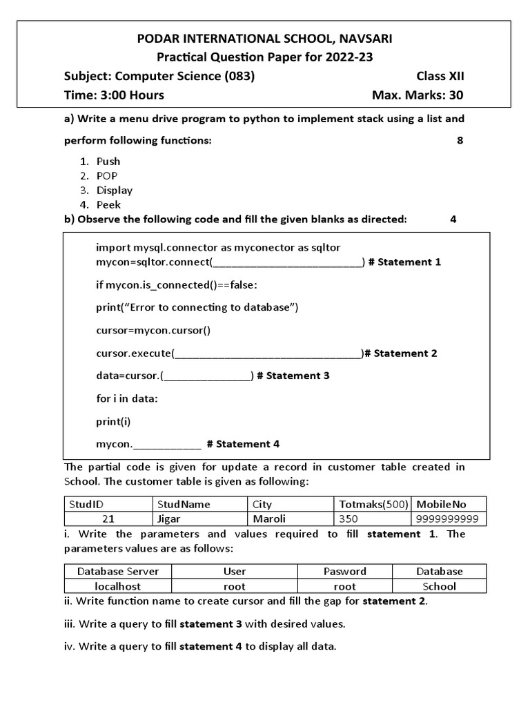 Practical PAPER-1 | PDF