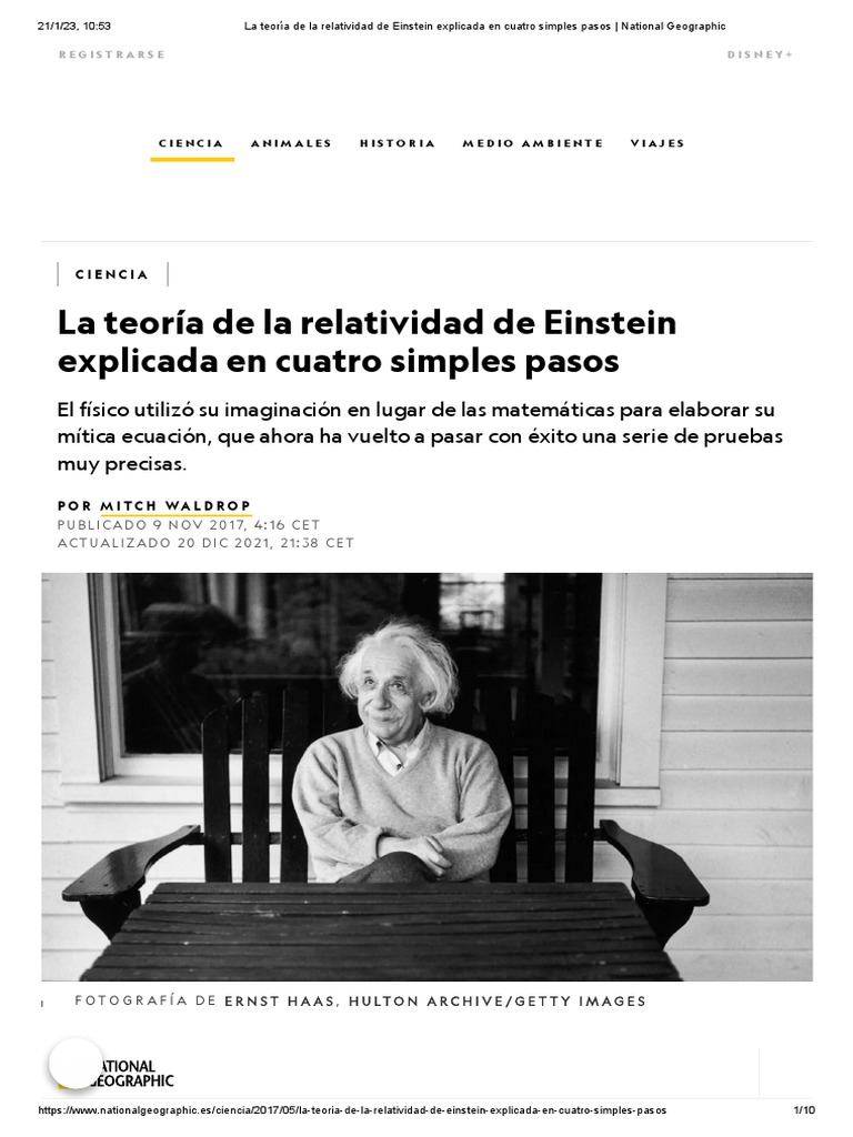 La teoría de la relatividad de Einstein explicada en cuatro simples ...