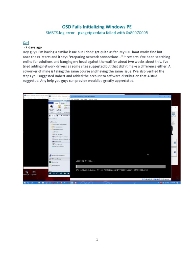 OSD Fails Initializing Windows PE | PDF | Computer File | Operating System