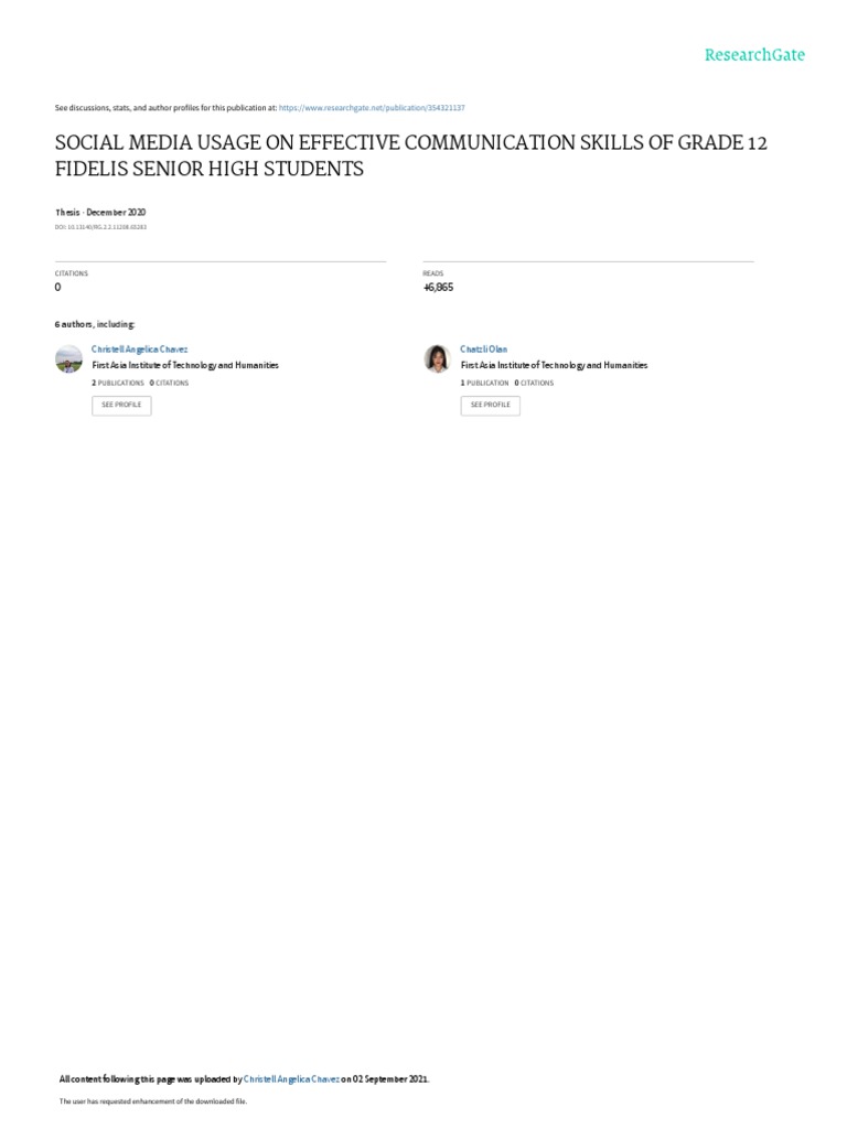 Social Media's Impact on Grade 12 Skills | PDF | Popular Culture ...
