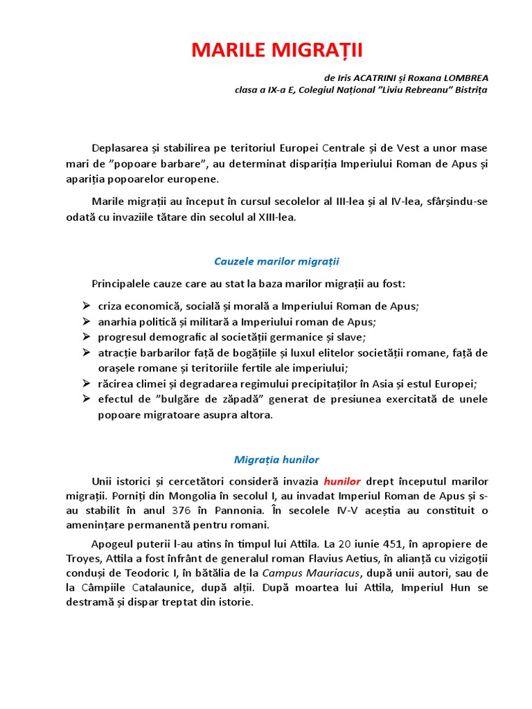 Marile Migratii | PDF