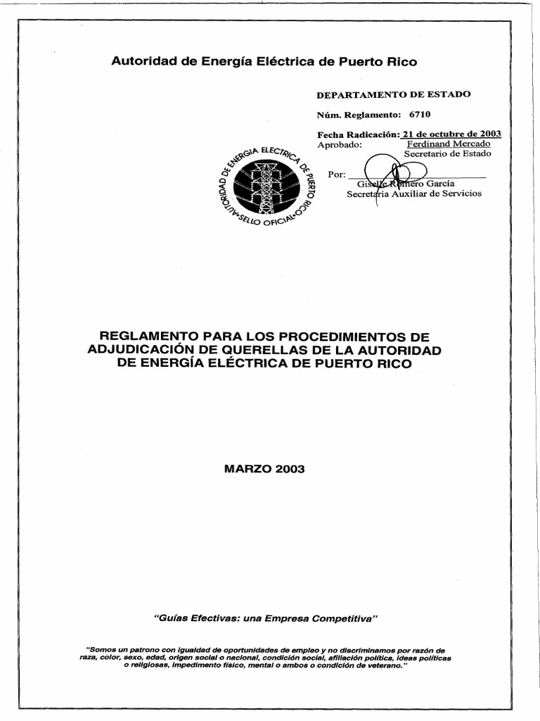 Procedimientos para La Adjudicación de Querellas de La AEE | PDF ...