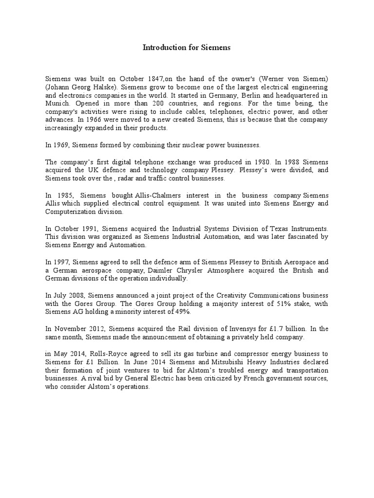 Introduction For Siemens Pdf