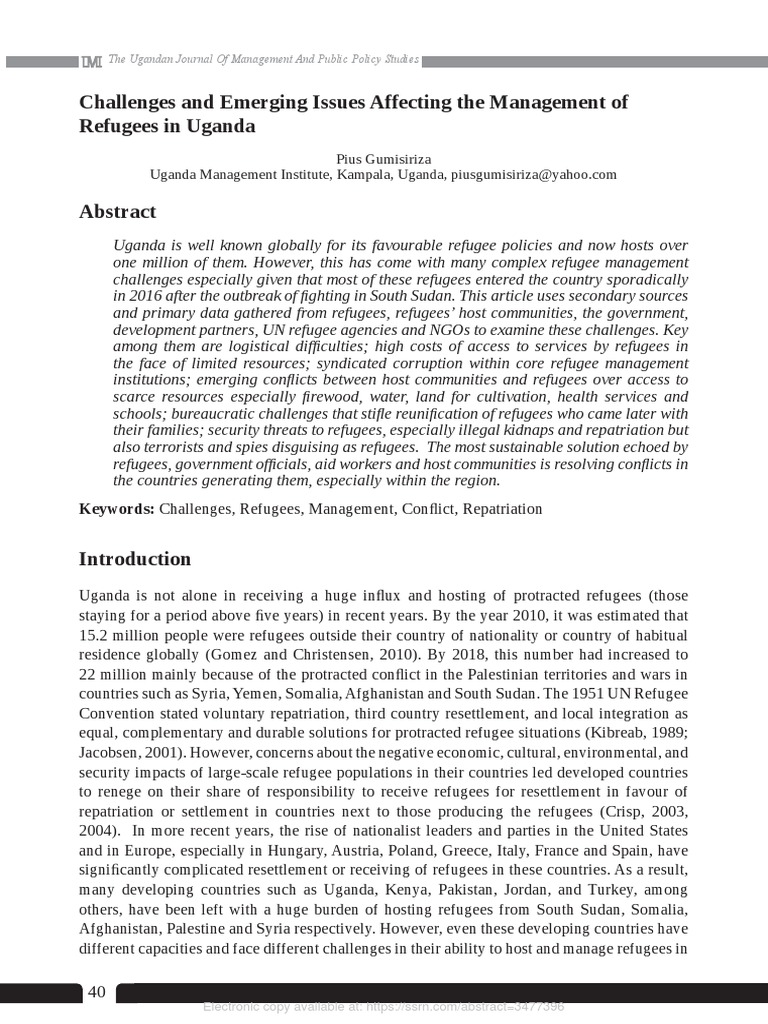 Challenges in Uganda's Refugee Management | PDF | Refugee | Uganda