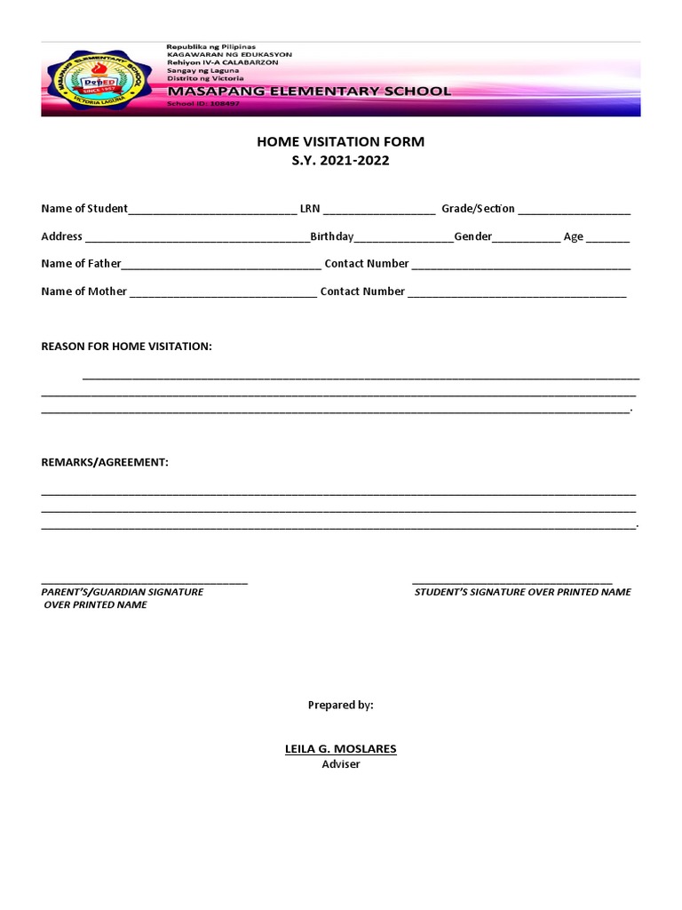 Home Visit Form | PDF