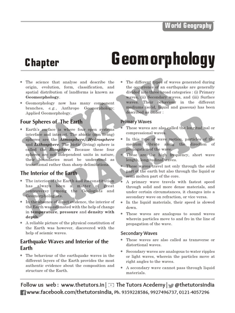 Geomorphology (Chapter 4) | PDF | Rock (Geology) | Plate Tectonics