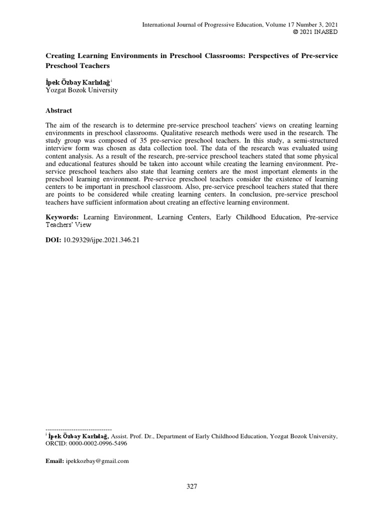 Creating Learning Environments | PDF | Learning | Preschool