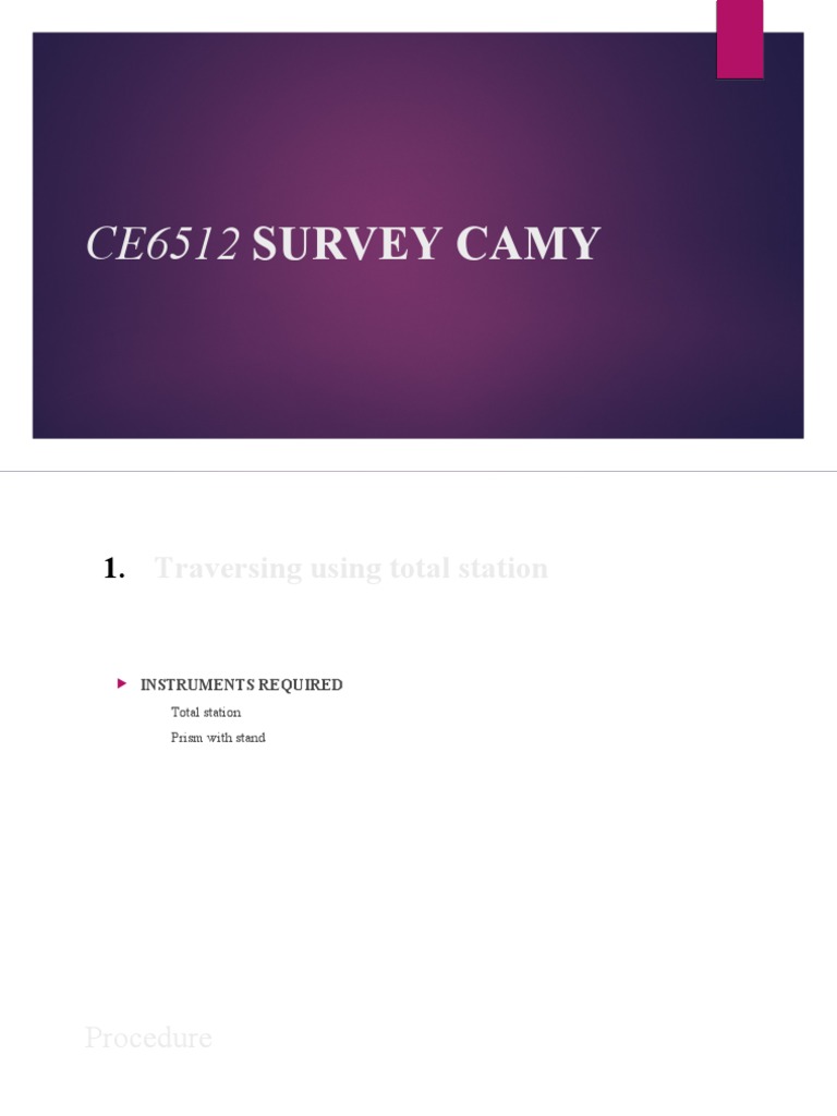 Ce6512 Survey Camy | PDF | Metrology