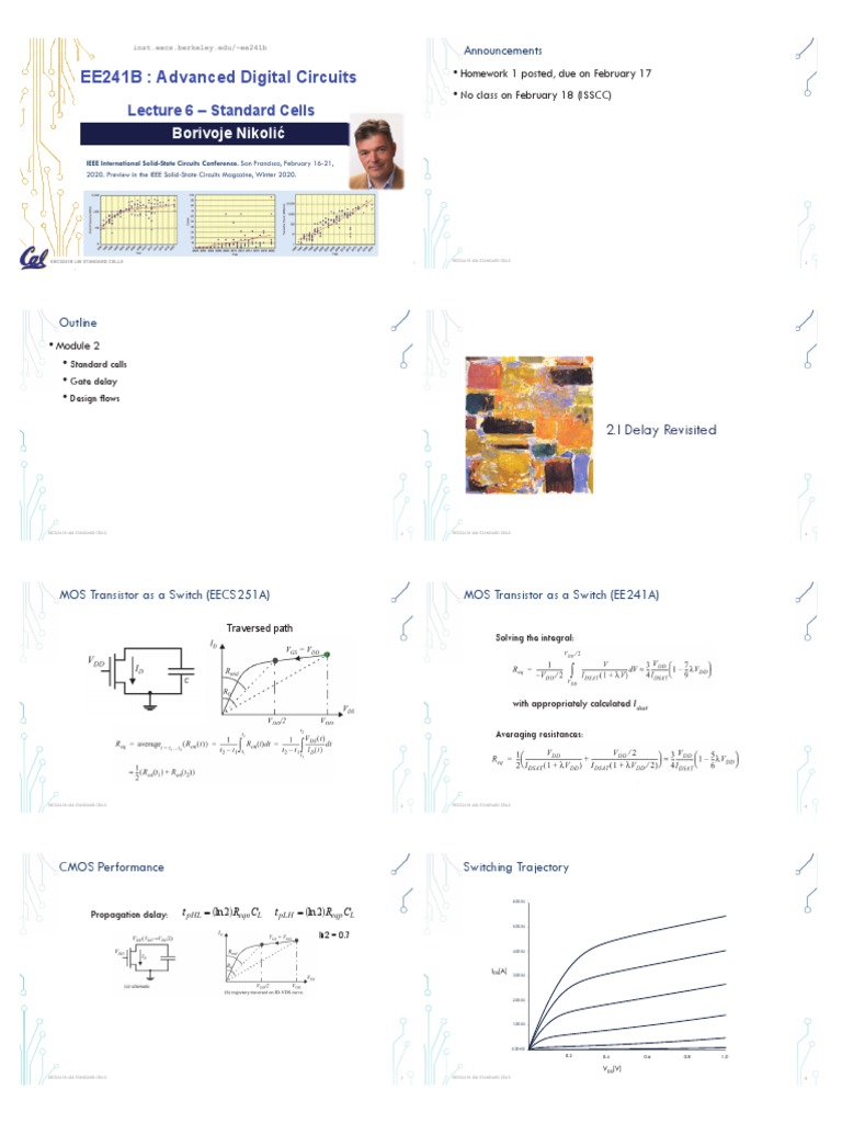 Lecture6 StandardCells 8up | PDF | Mosfet | Cmos