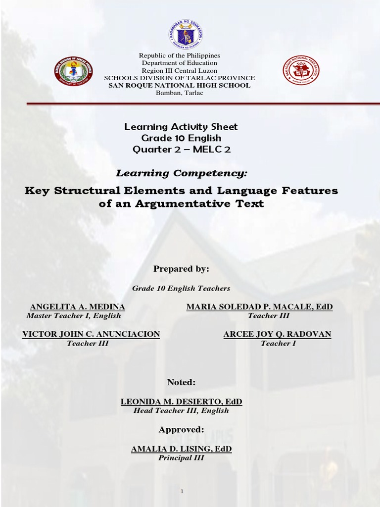 English10 Q2 Mod2 | PDF | Argument | Evidence