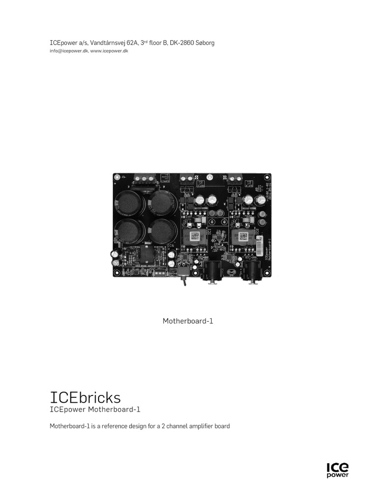 ICEpower Datasheet ICEbricks Motherboard 1 2-2 | PDF | Capacitor | Amplifier