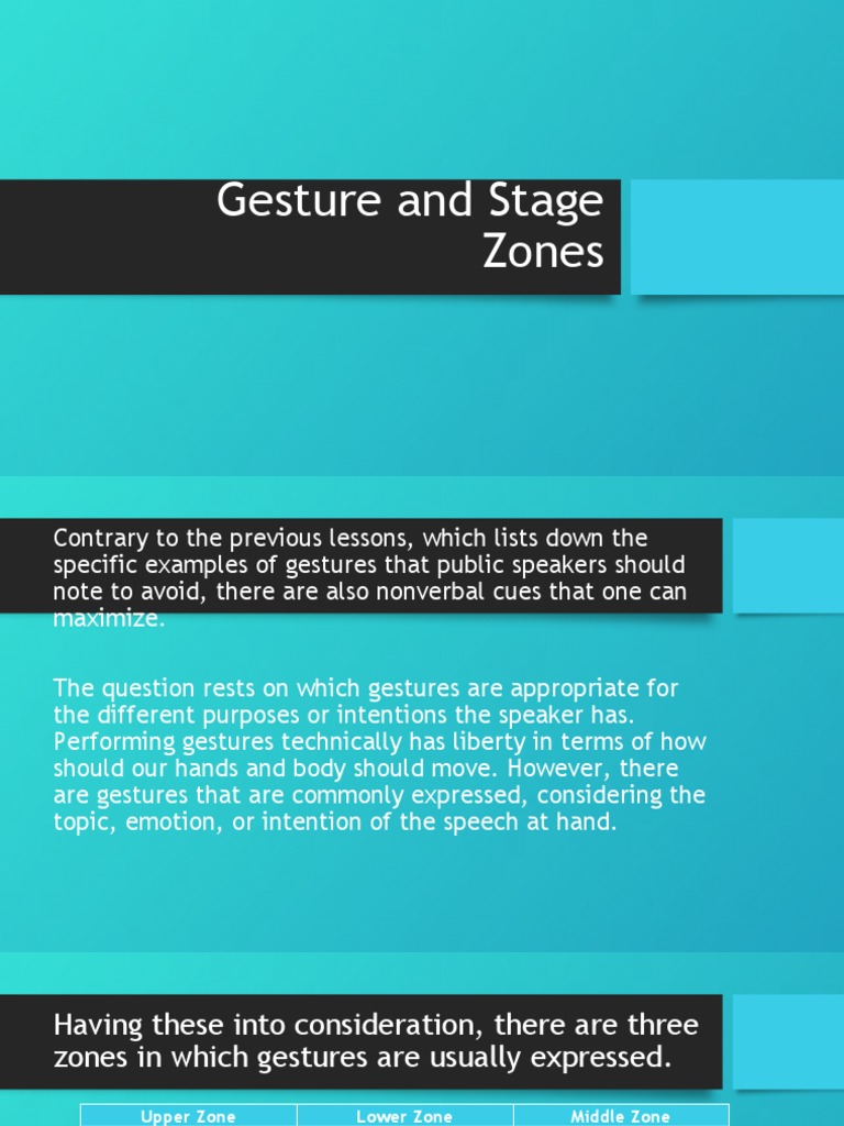 Gesture Zones for Public Speaking | PDF