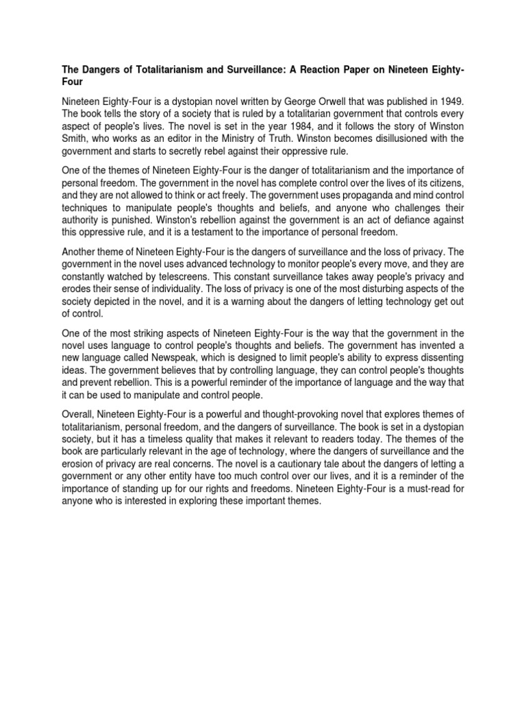Dystopia's Warning: 1984's Lessons | PDF