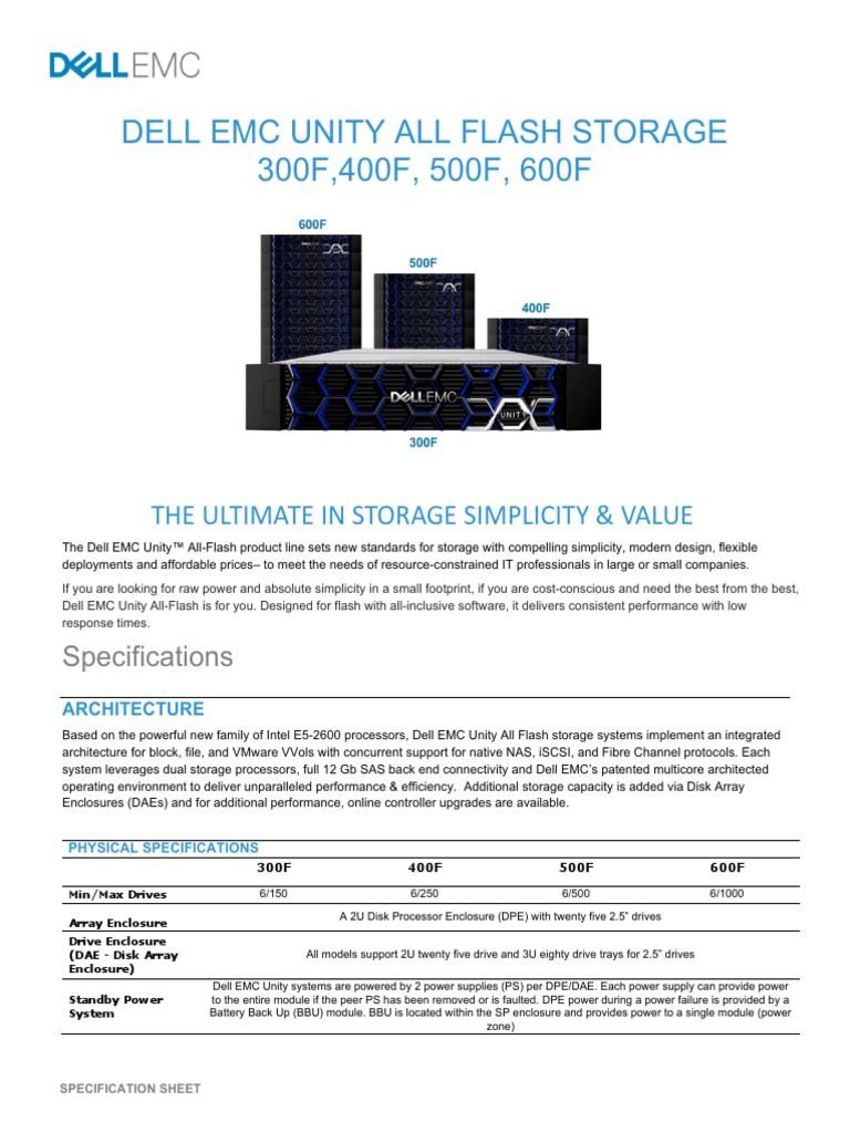 h14957 Unity All Flash Family Ss | PDF | Solid State Drive | Hard Disk ...