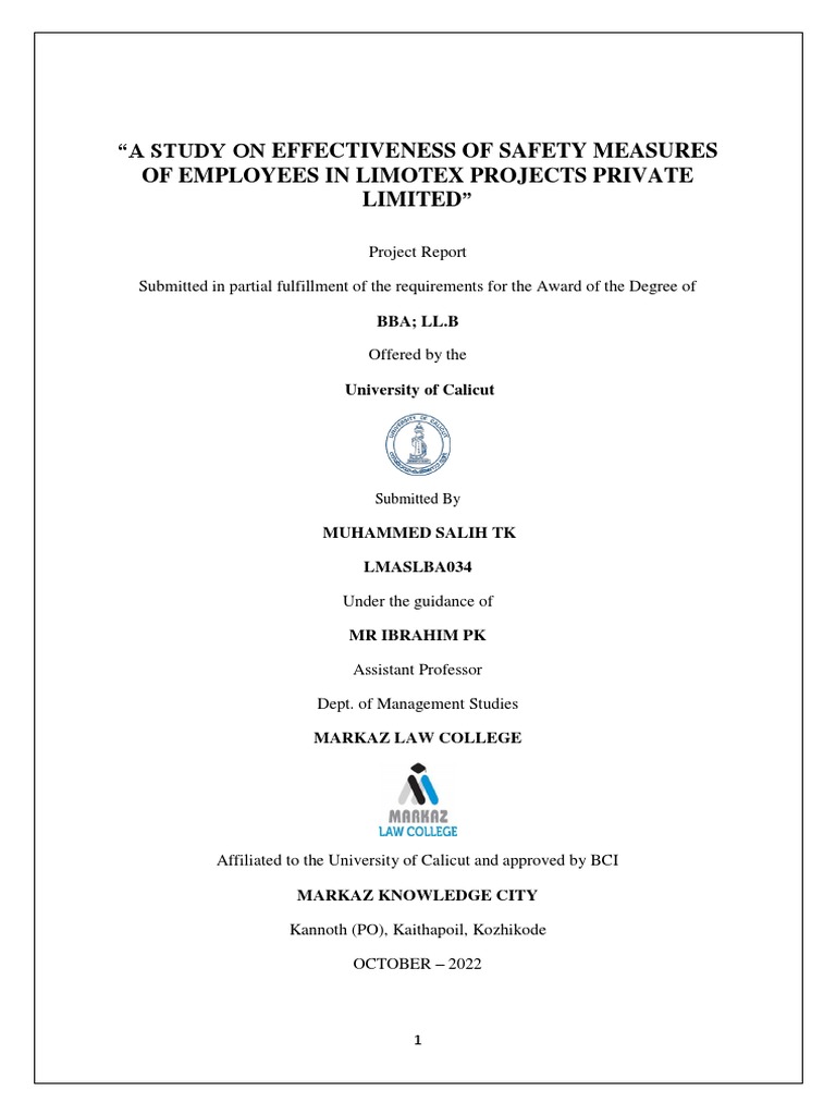 SWALIH PROJECT New Full LAt | PDF | Occupational Safety And Health | Safety