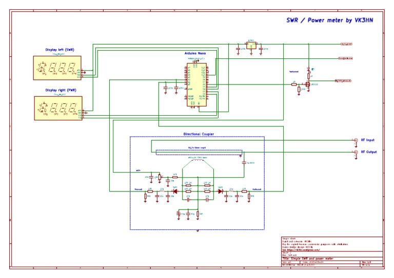 Swr Power Meter By Vk3hn Display Left Swr Arduino Nano Pdf