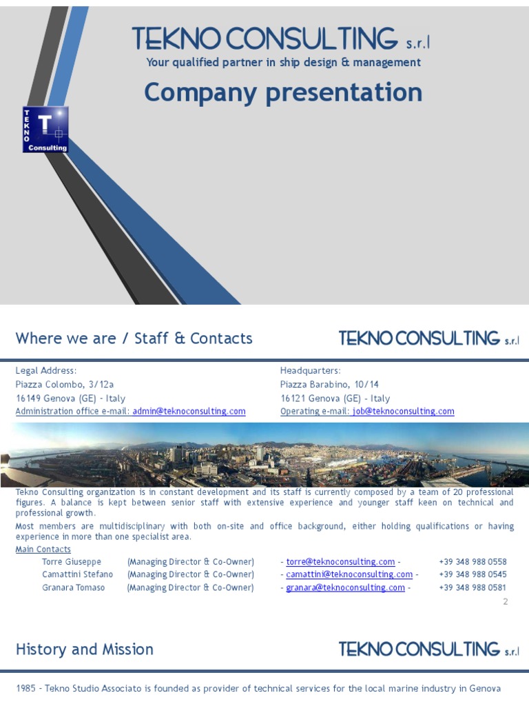 Tekno Consulting - Company Presentation - May 2020 | PDF | Ships | Yacht