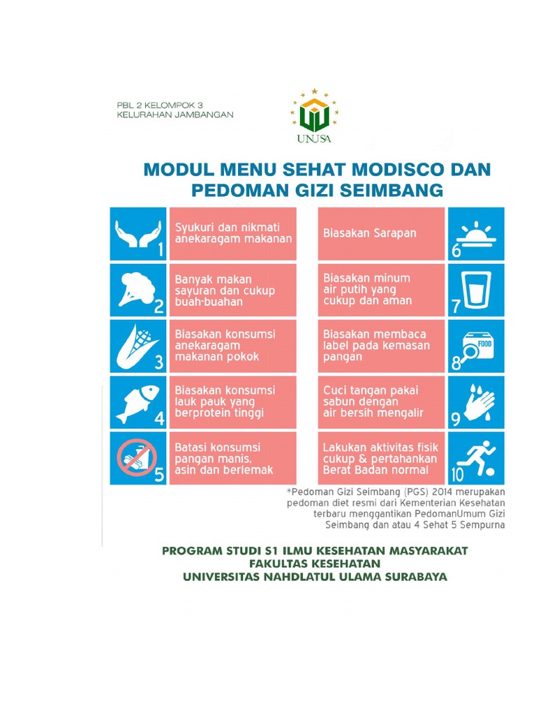 Modul Menu Sehat Modisco Dan Pedoman Giz | PDF | Kesehatan Holistik