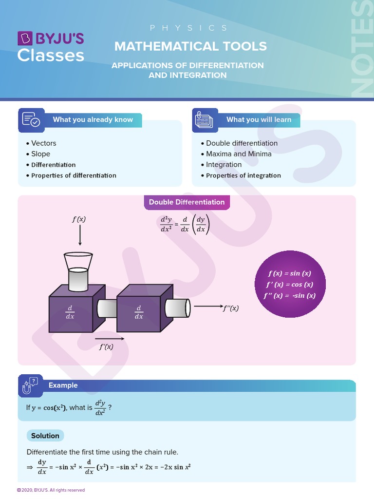 Applications of Differentiation and Integration | PDF | Maxima And ...