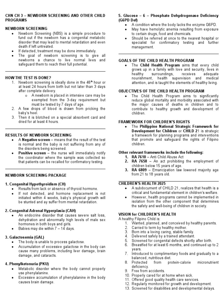 Newborn Screening and G6PD Testing | PDF | Breastfeeding | Breast Milk