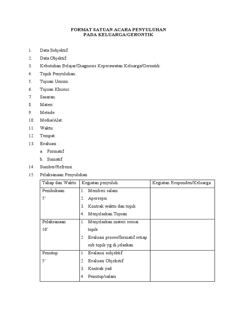 Format Sap Keluarga | PDF