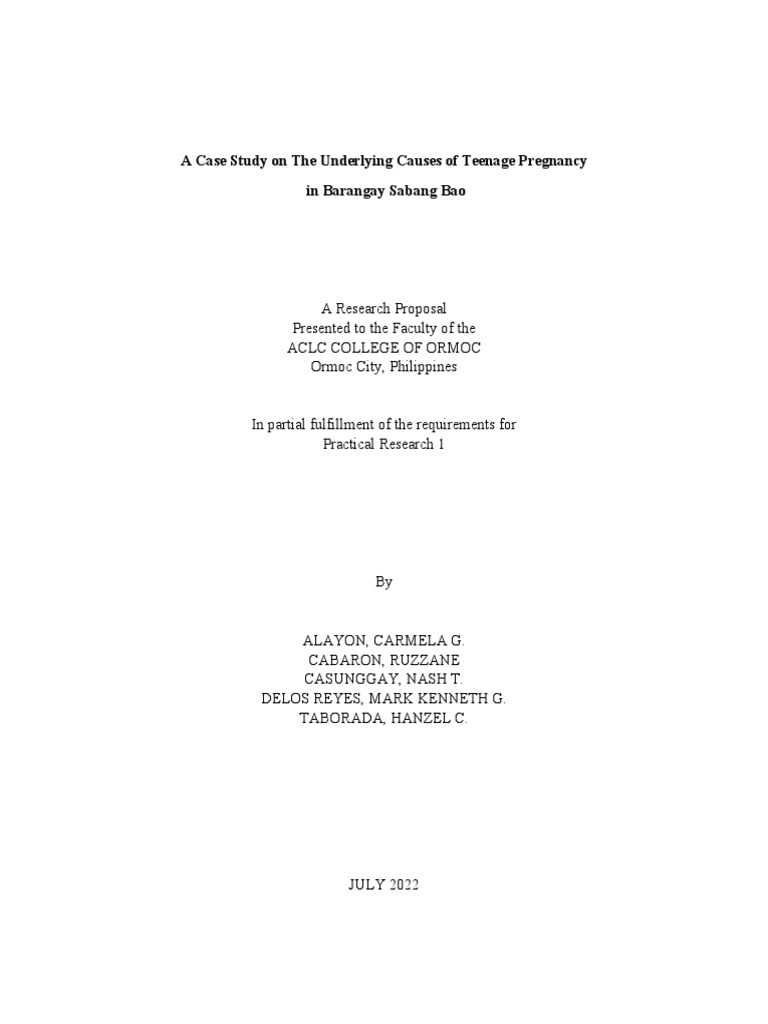 Teenage Pregnancy Revised | PDF | Adolescence | Teenage Pregnancy