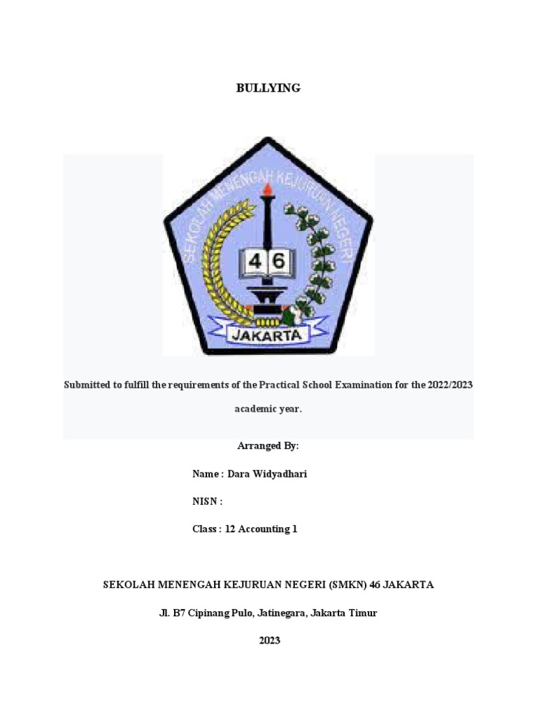THE PAPER OF BULLYING - Dara Widyadhari - 12 AKL 1 | PDF | Bullying ...