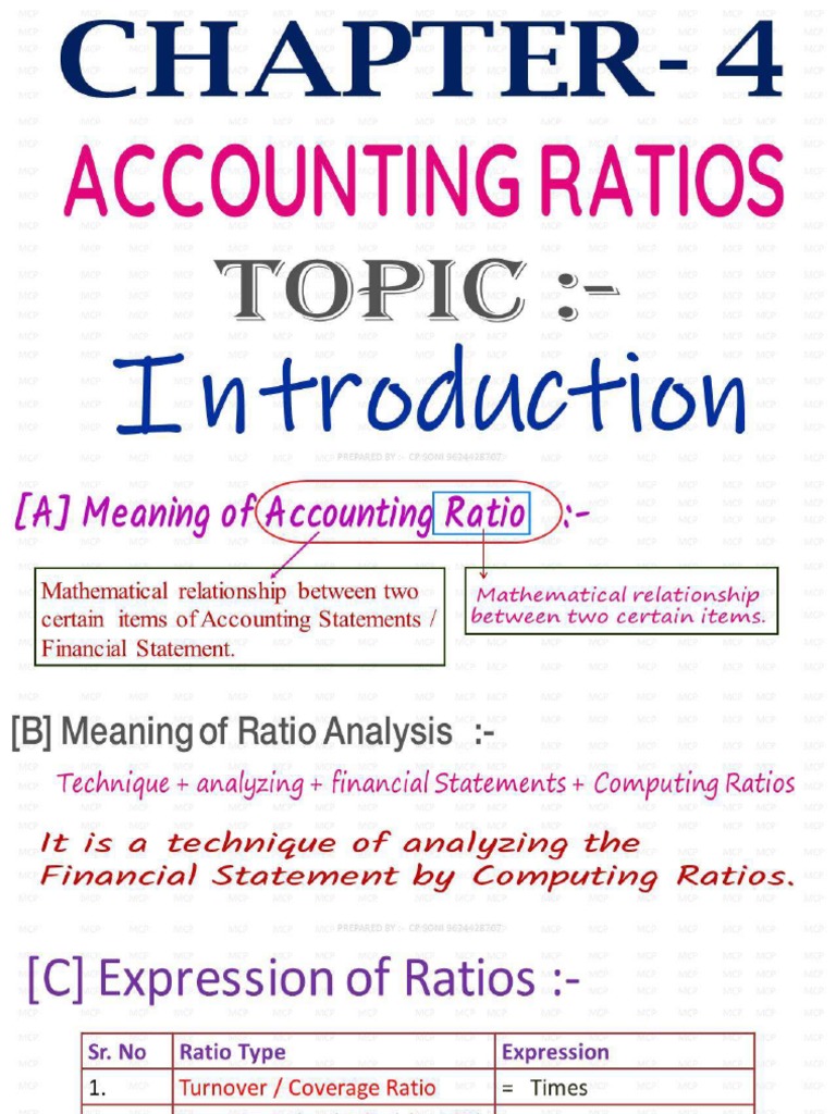 Accounting Ratio Complete Formulas With Notes Compressed | PDF