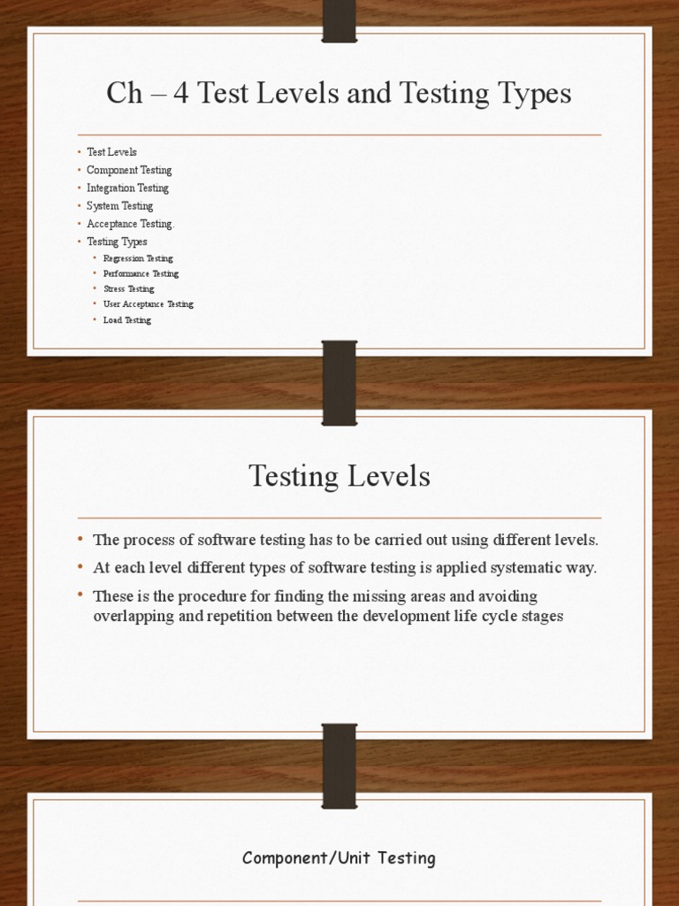 CH - 4 Test Levels and Testing Types | PDF
