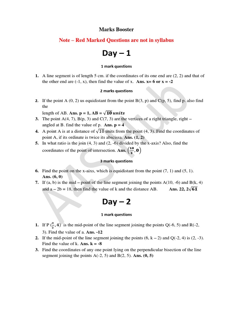 7.coordinate Geometry | PDF